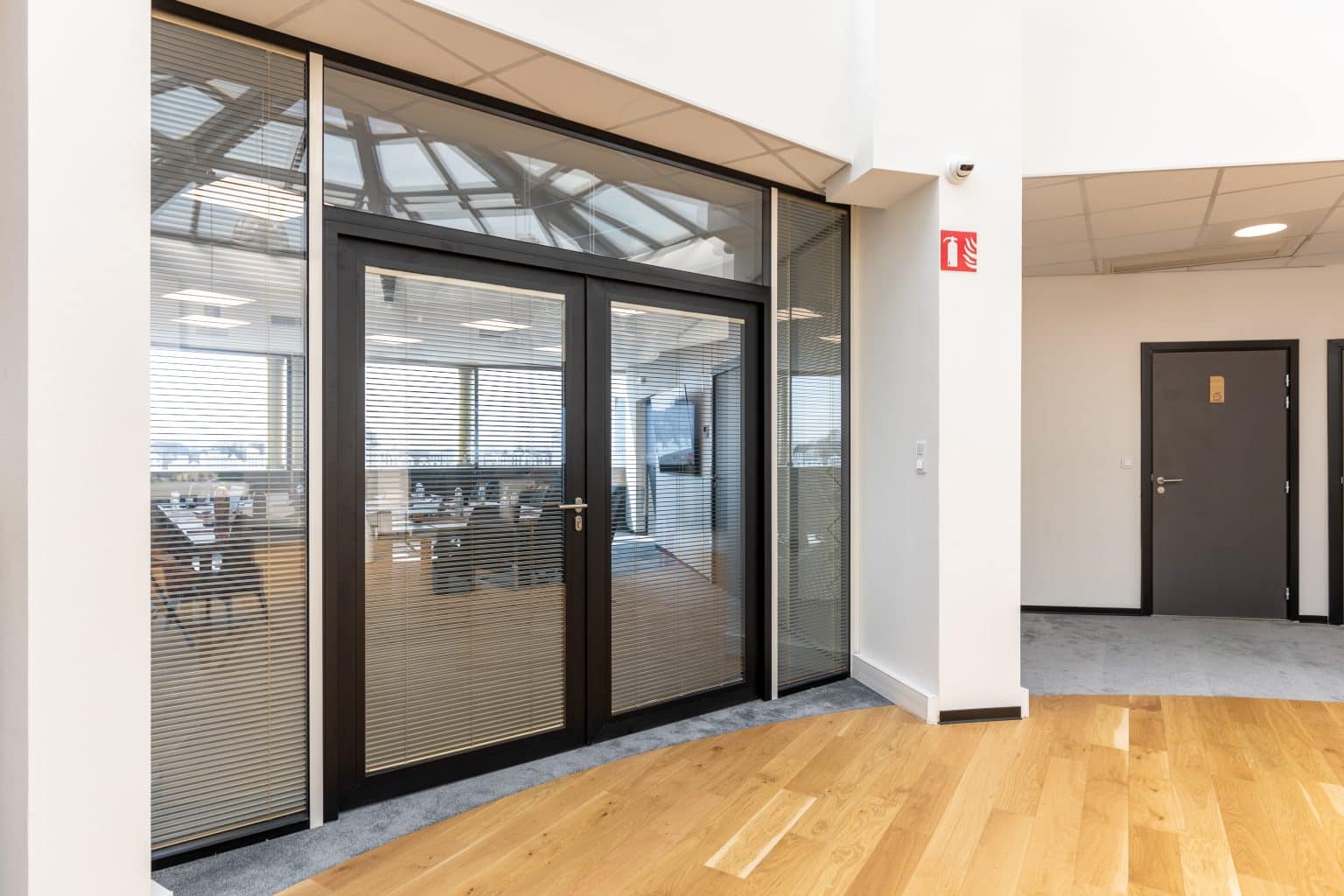 Partition door with aluminum frame - Qovans